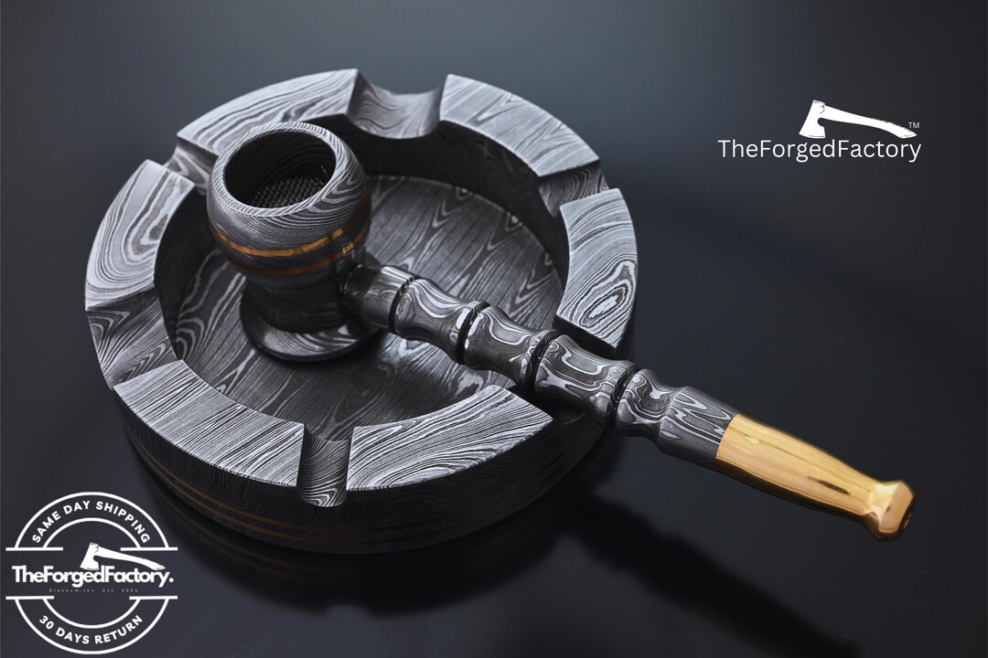 Handmade Ashtray ONLY, Hand Forged Tobacco Pipe Ash Tray, Cigar Gift ...