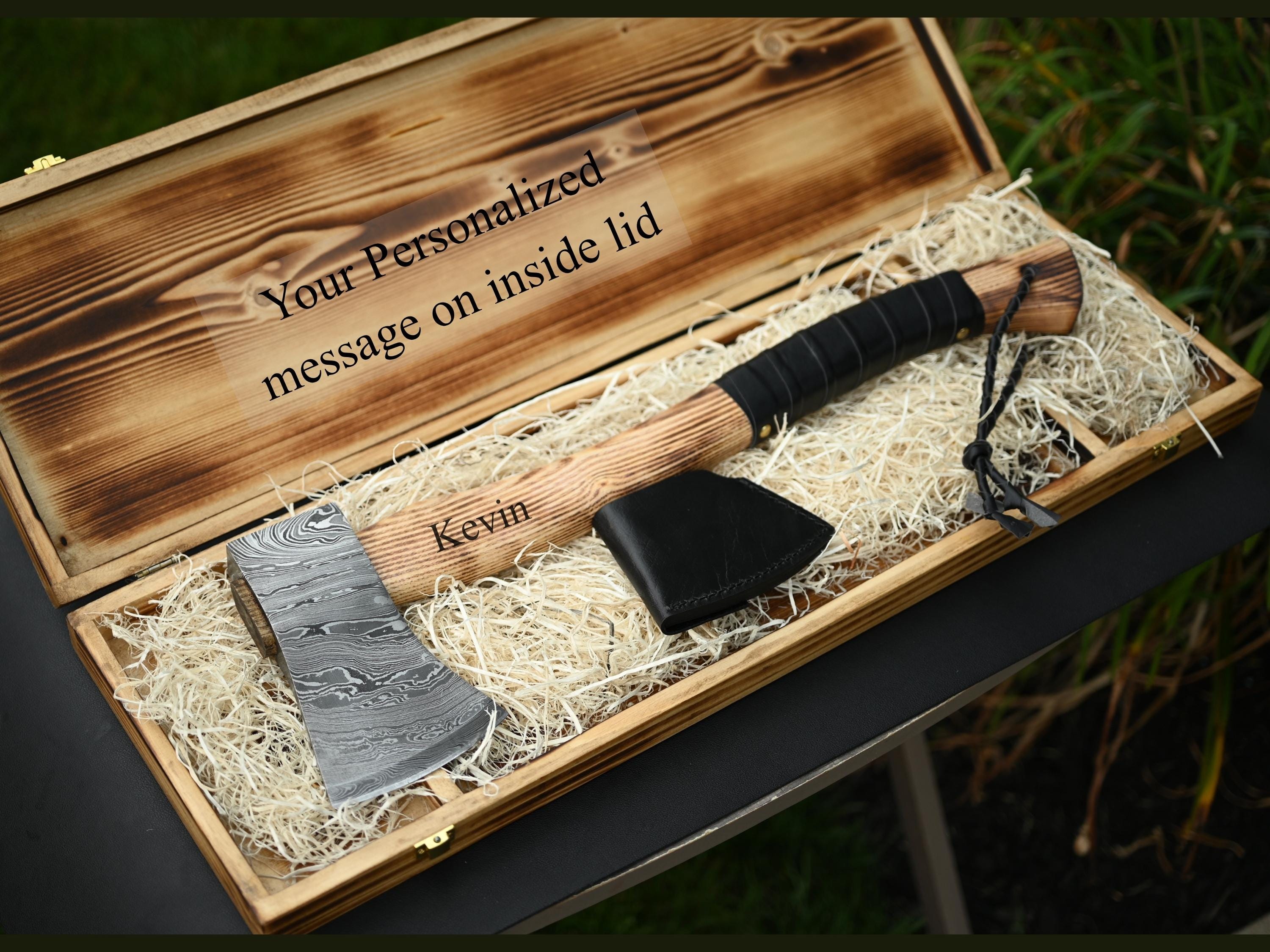 Custom Military Retirement Axe, Personalized Wooden Box, Marine Army ...