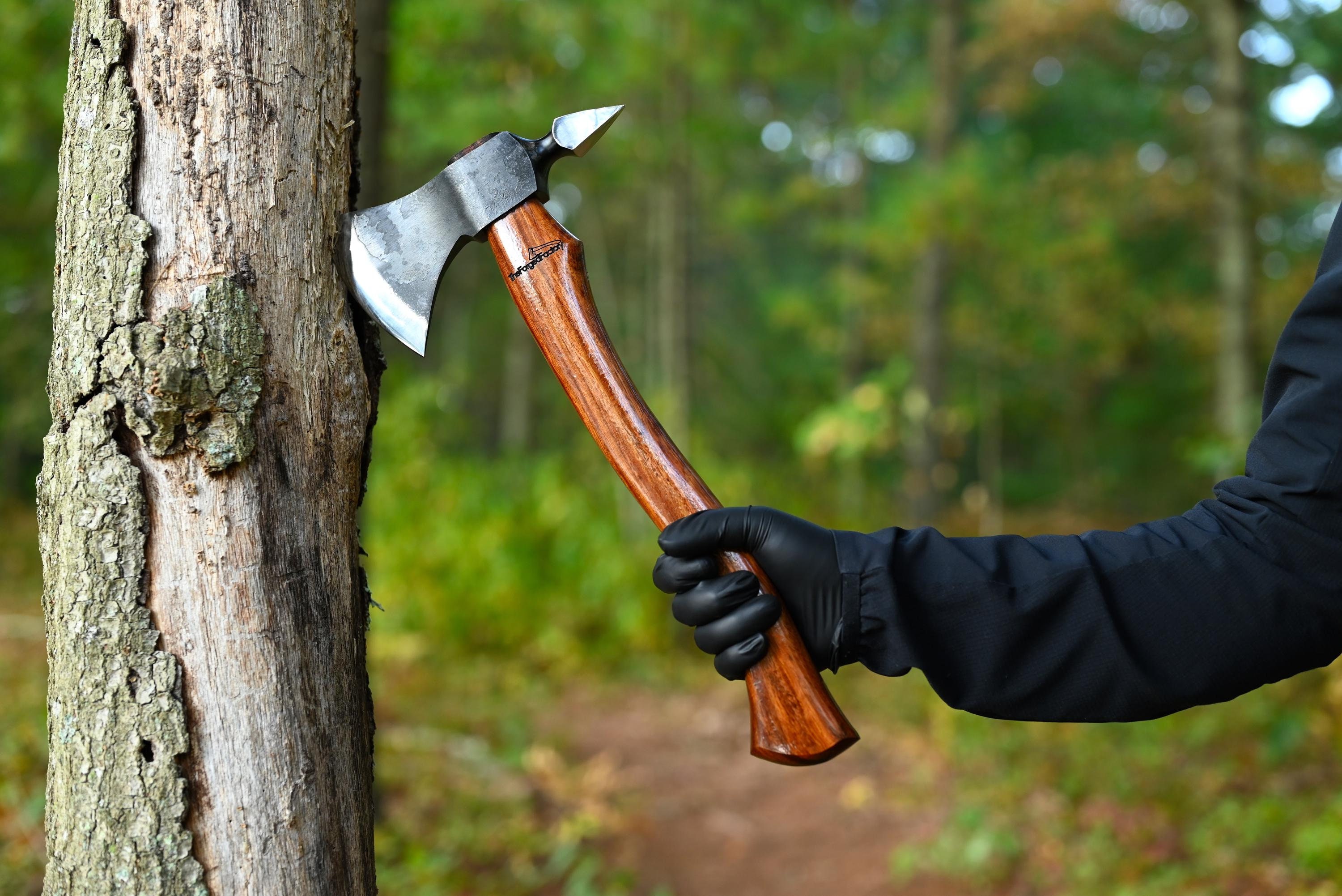 Hand Forged Carbon Steel Spike Tomahawk Axe With Leather Sheath, Gift ...