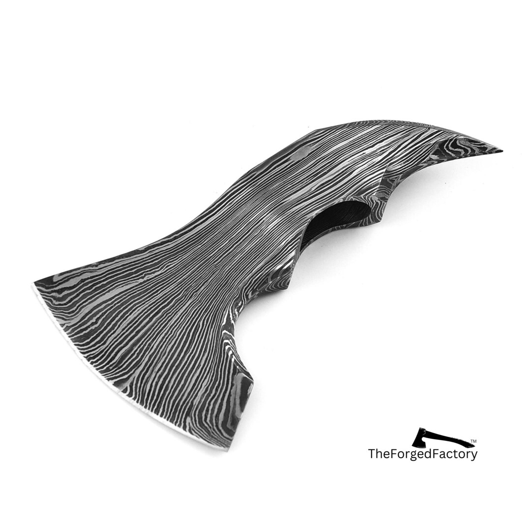 Damascus Steel Tomahawk Axe Head for Bearded Bushcraft Camping Outdoor ...
