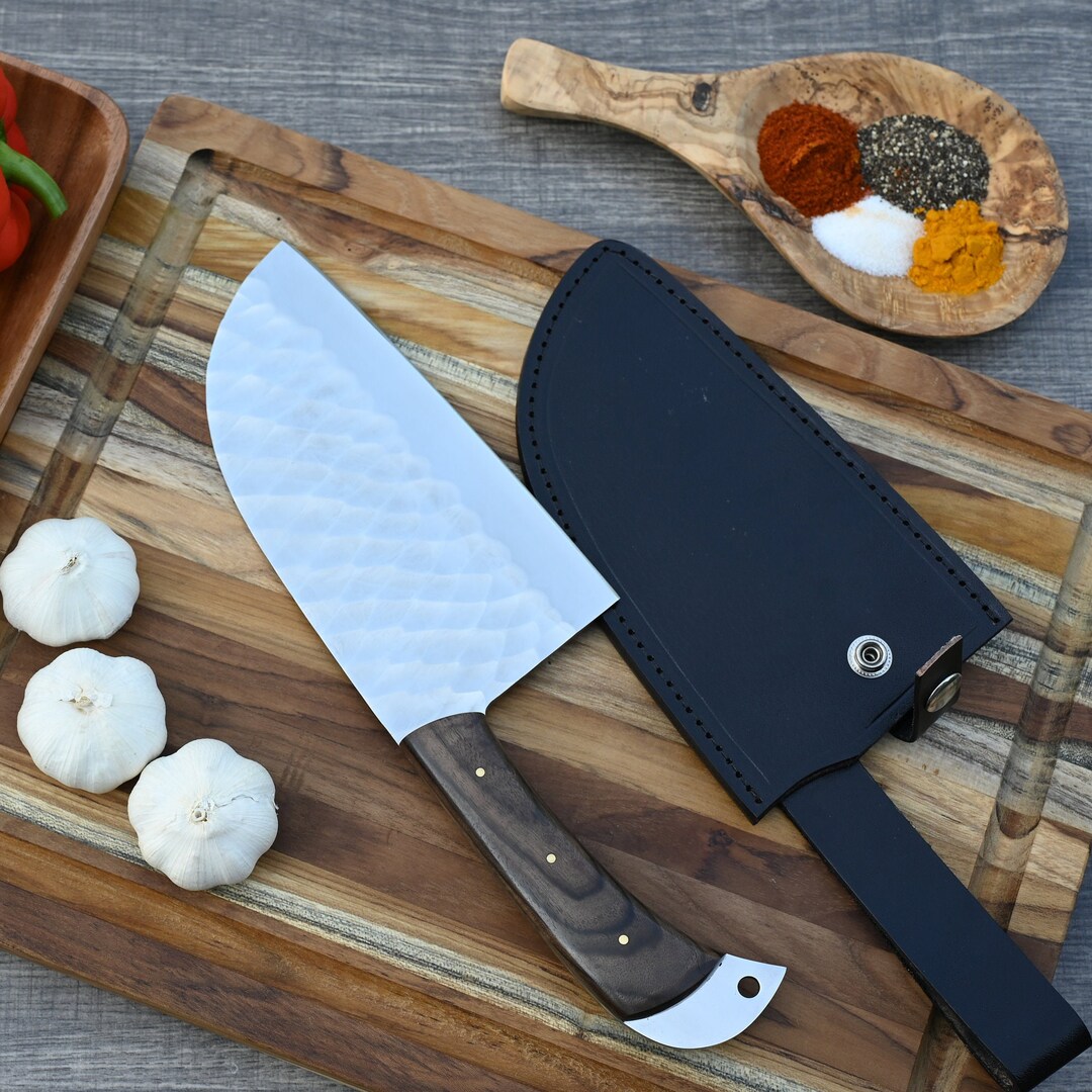 Handmade 12C27 Steel Kitchen Cleaver Chef Knife, Gift for Him on ...