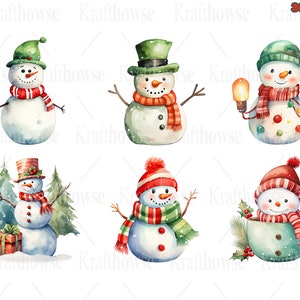 Watercolor Snowman Cuteness Png-clipart Bundle of 25 - Christmas ...
