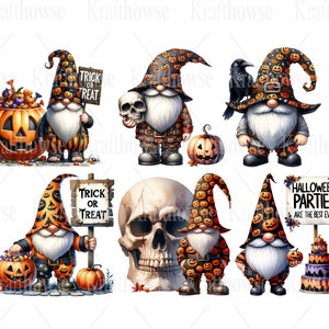 Watercolor Halloween Gnomes Png-clipart Bundle of 30, Gnome Cute ...