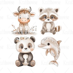 Baby Animal Nursery PNG Clipart Bundle of 20, Animal Babies, Baby ...