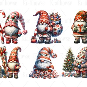 Watercolor Christmas Holiday Gnomes Png-clipart Bundle of 30, Gnome ...