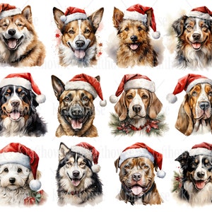 Watercolor Christmas Dog Breed Png-clipart Holiday Bundle of 50 ...