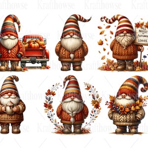 Watercolor Fall Autumn Gnomes PNG Clipart Bundle of 20, Cute ...