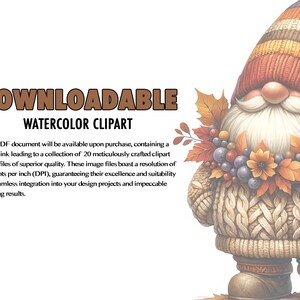 Watercolor Fall Autumn Gnomes PNG Clipart Bundle of 20, Cute ...