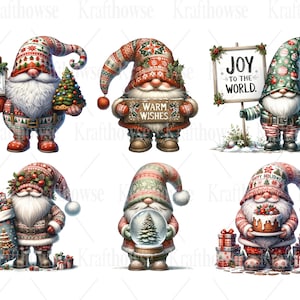 Watercolor Christmas Holiday Gnomes Png-clipart Bundle of 30, Gnome ...
