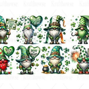 Watercolor St Patricks Day Festive Gnomes PNG Clipart Bundle of 25 ...