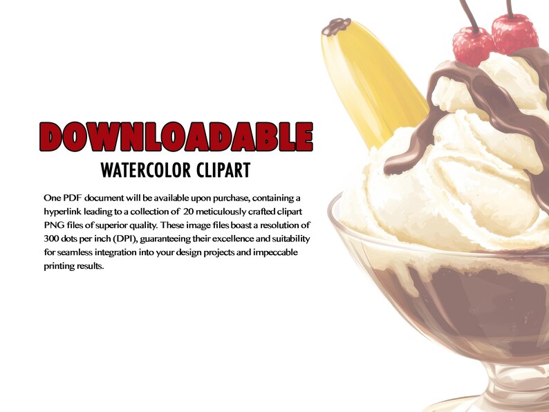 Ice Cream Sundae PNG Clipart Bundle of 20, Ice Cream Clipart, Ice ...