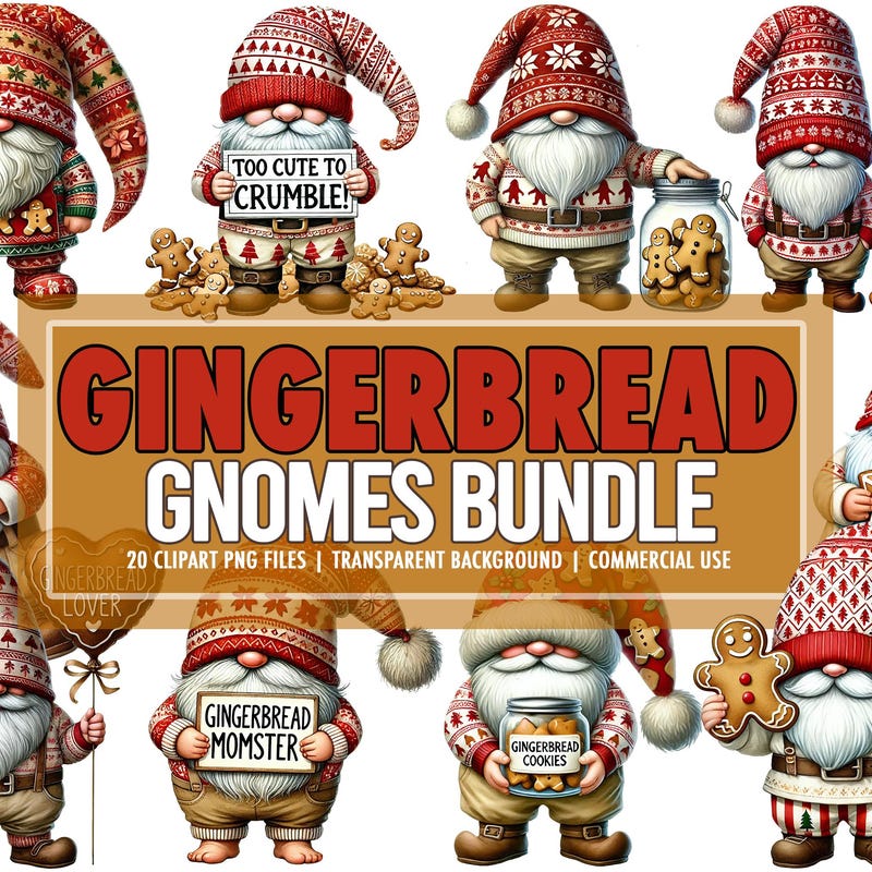 Gingerbread Clipart - Etsy