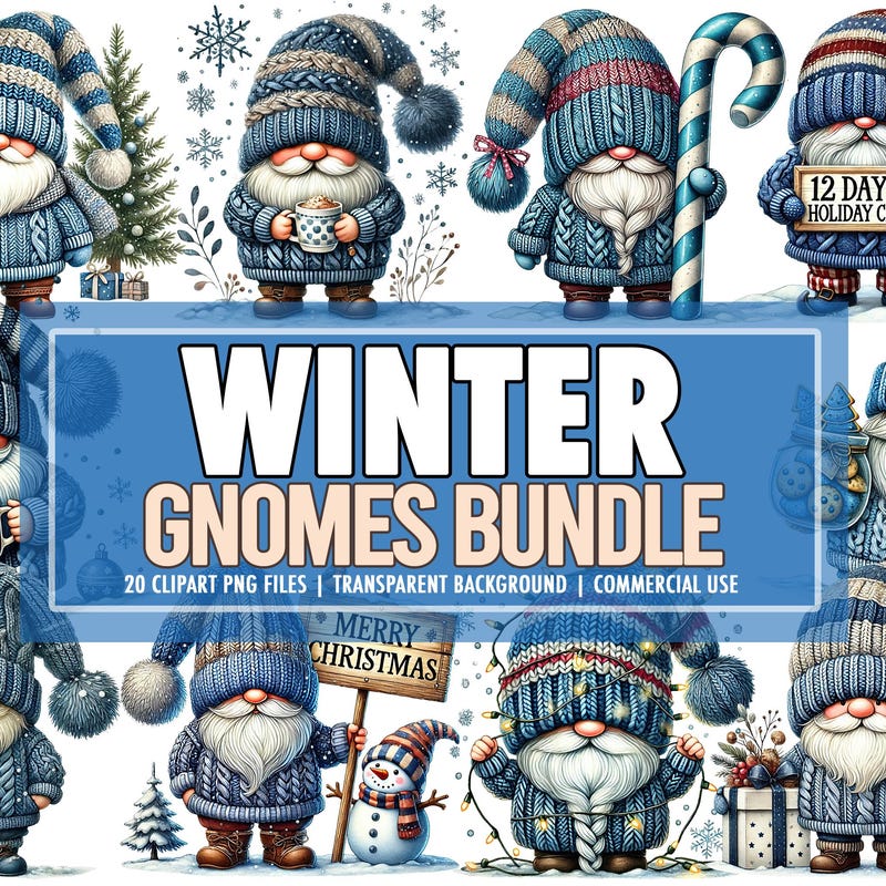 Christmas Gnome Clipart - Etsy