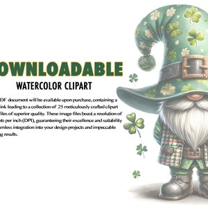 Watercolor St Patricks Day Festive Gnomes PNG Clipart Bundle of 25 ...