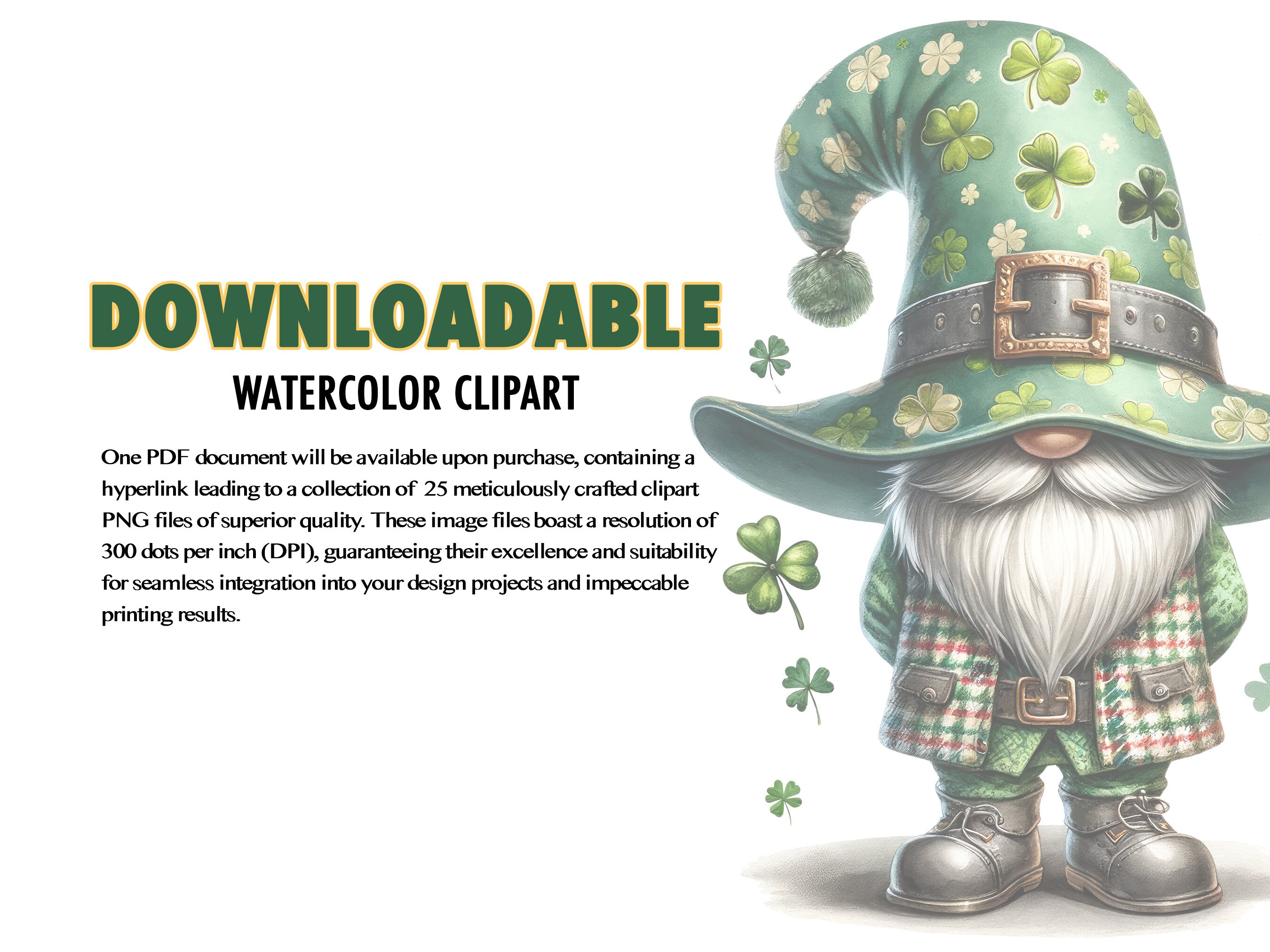 Watercolor St Patricks Day Festive Gnomes PNG Clipart Bundle of 25 ...