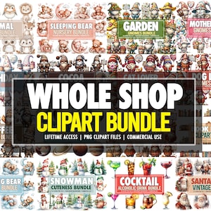 Lifetime Access Whole Shop PNG Clipart Bundle, Entire Store Bundle ...