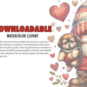 Watercolor Dog Lover Gnomes PNG Clipart Bundle of 20, Cute Gnome PNG ...