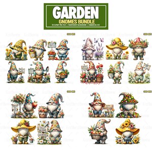 Watercolor Gnomes PNG Clipart Bundle of 110, Seasonal Gnome, Christmas ...