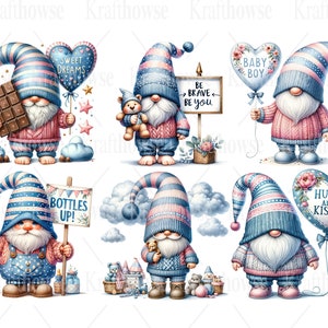 Watercolor Nursery Gnome PNG Clipart Bundle of 20, Cute Boy Girl ...
