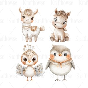 Baby Animal Nursery PNG Clipart Bundle of 20, Animal Babies, Baby ...