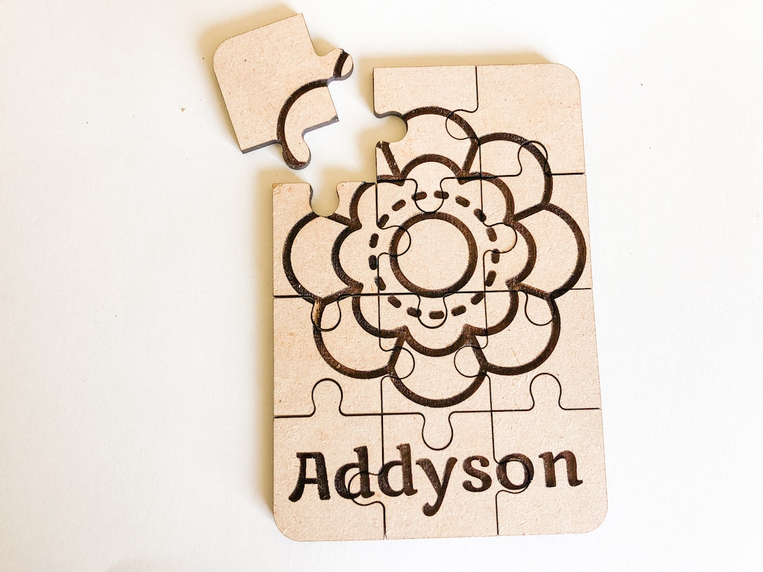 Flower Personalized Small Wooden Puzzles Custom Game, Bulk Birthday ...