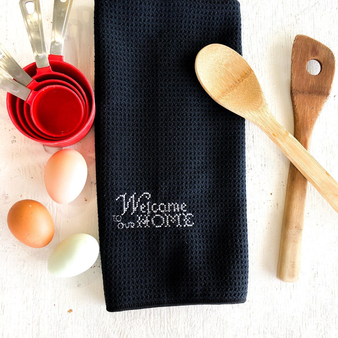 Black and White Welcome to Our Home Microfiber Cloth Kitchen Towel ...