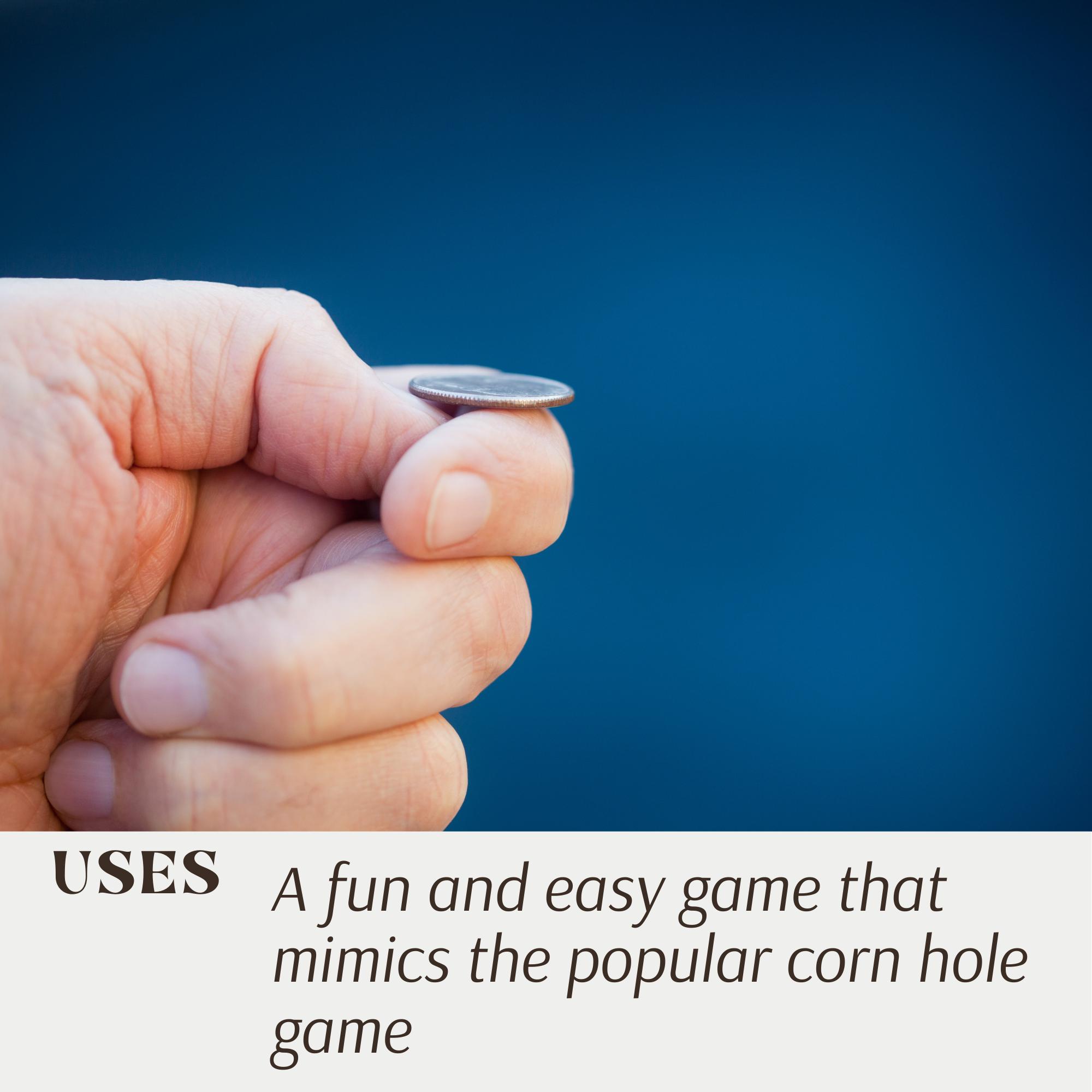 Coin Mini Corn Hole Game Board, Quarter Toss Game, Tabletop Drinking ...