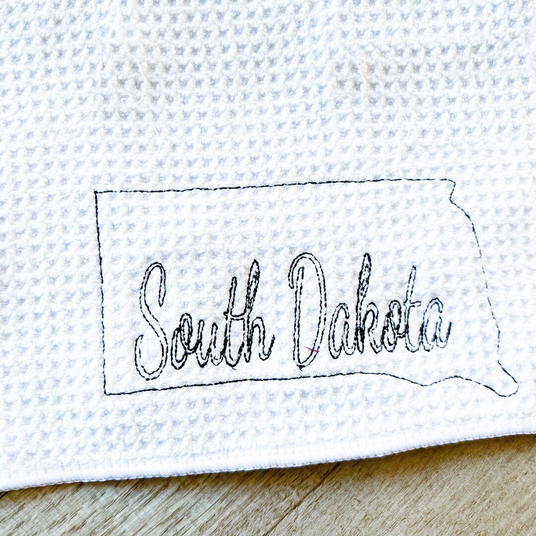 South Dakota State Map Decorative Hand Towel, State Hand Towel, State ...
