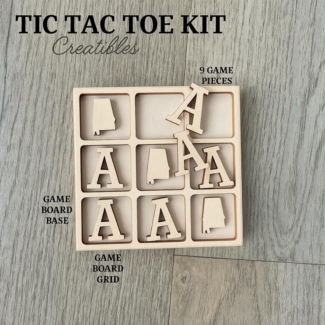 State Tic Tac Toe Wooden Board Game | State Themed Toy Paintable Game ...