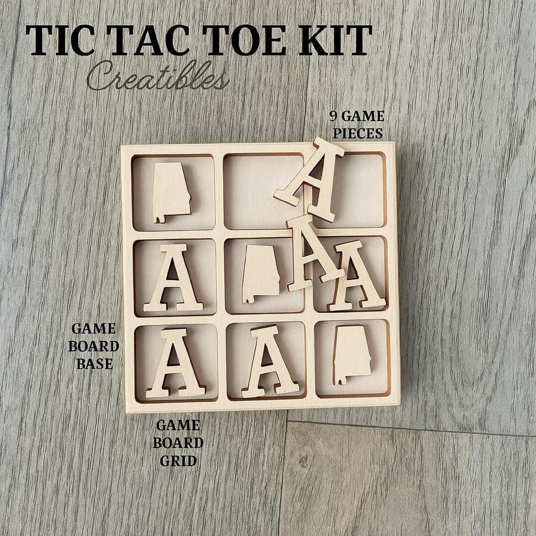 Alabama State Tic Tac Toe Gift Game: Paintable DIY Wooden Board - Etsy