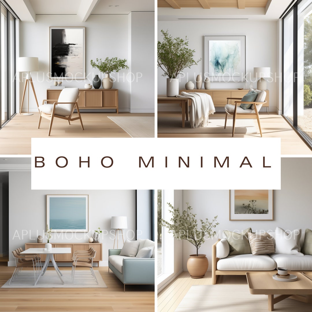 Boho Minimal Wall Art Mockup X15 Minimal Boho Mockup Frame Wall ...