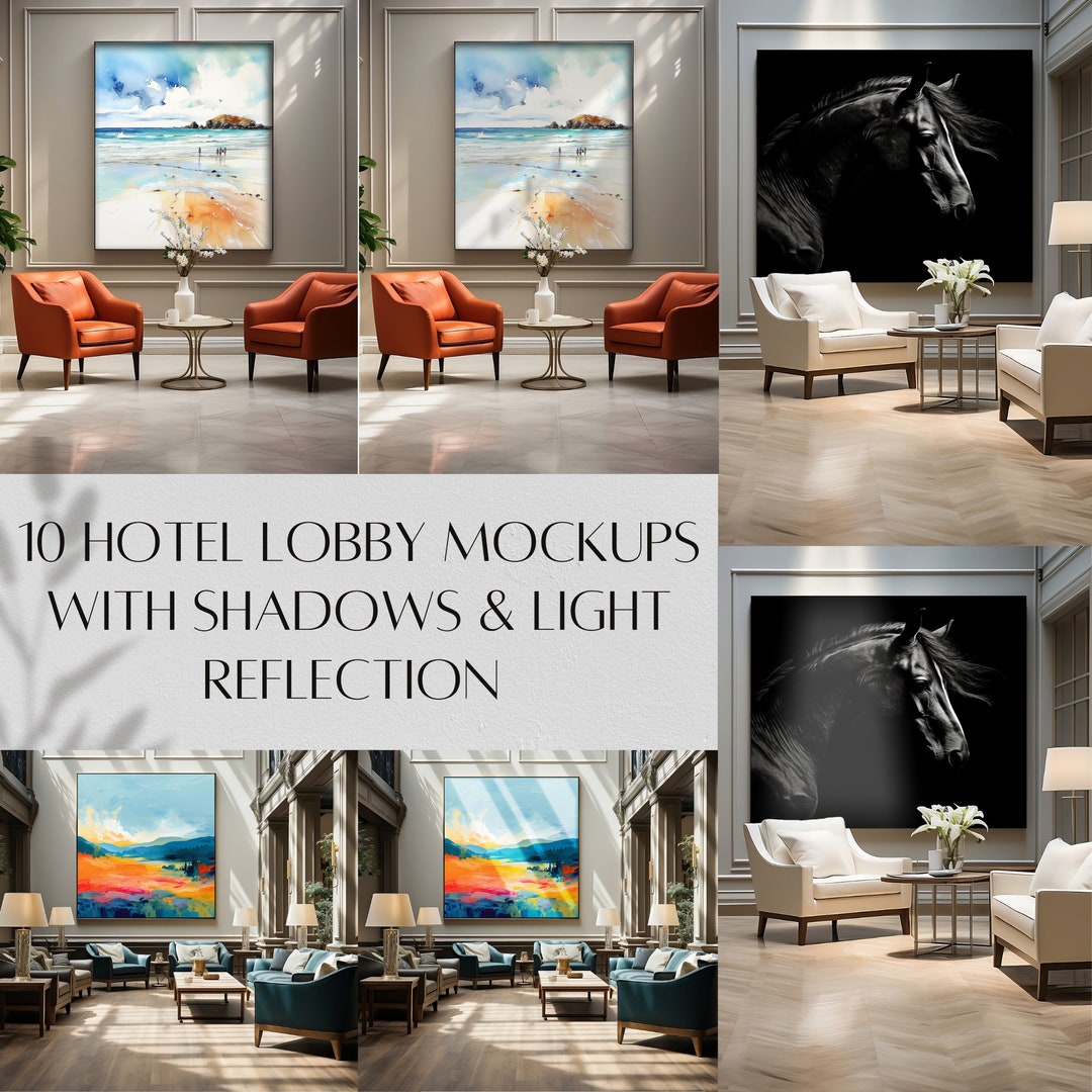 Hotel Chic Wall Art Frame Mockups (10), Hotel Wall Art Mock Ups, Poster ...