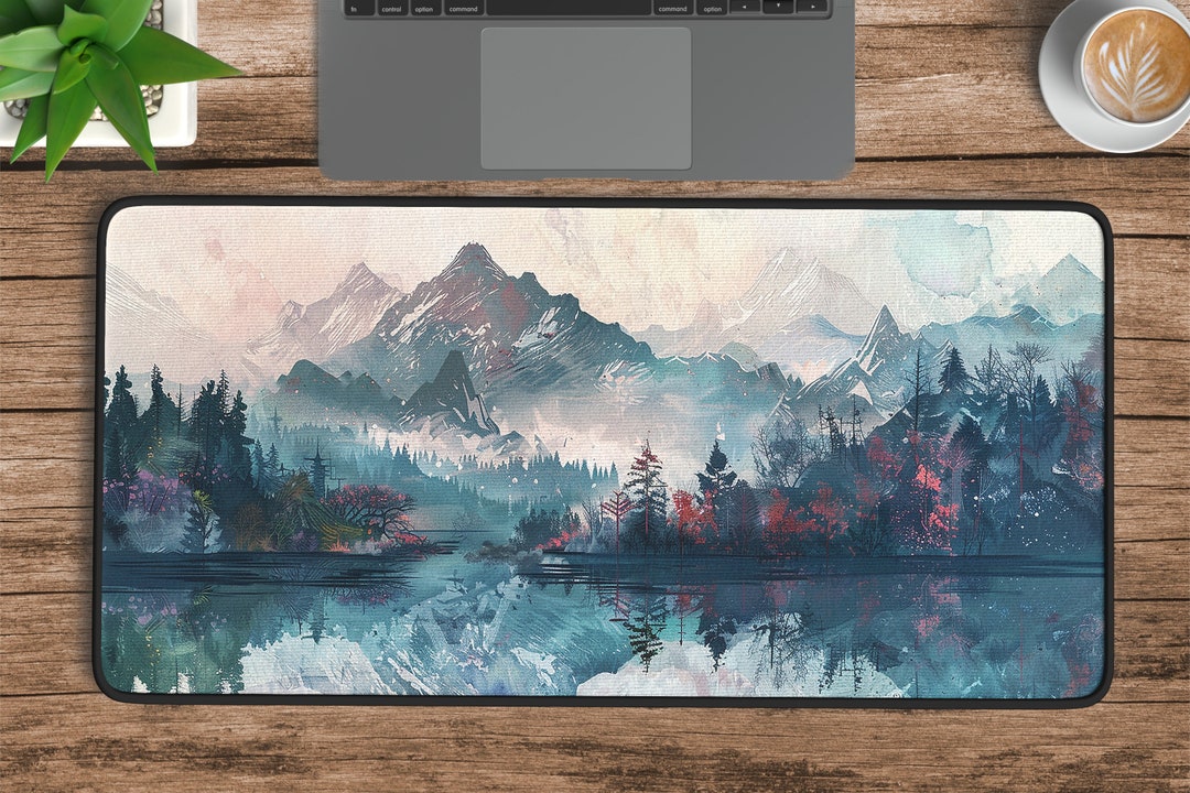 Serene Mountain Landscape Desk Mat: XL Mouse Pad, Clean Work Surface - Etsy