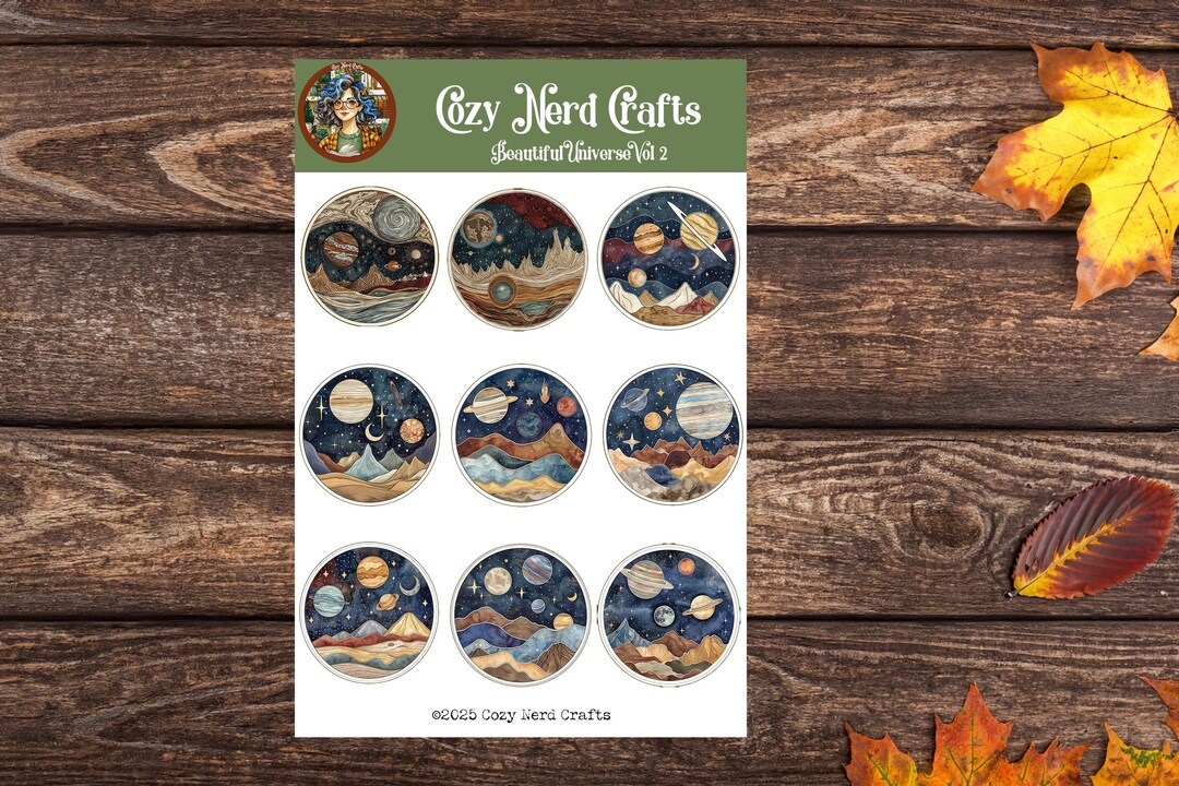 Universe Sticker Sheets – Planets, Stars, Galaxies (9 Stickers) - Etsy