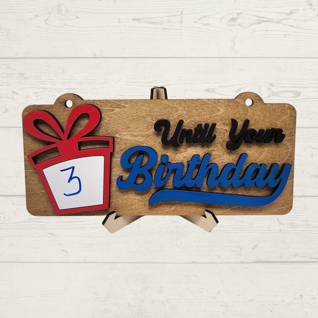 Rustic Birthday Countdown Sign | Reusable Whiteboard Gift Decor - Etsy