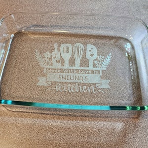 Personalized Etched Pyrex Glass Baking Dish - Etsy