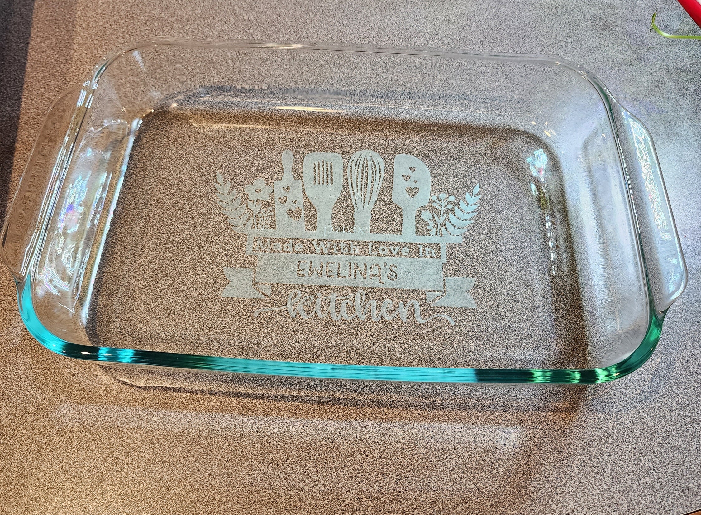 Personalized Etched Pyrex Glass Baking Dish - Etsy
