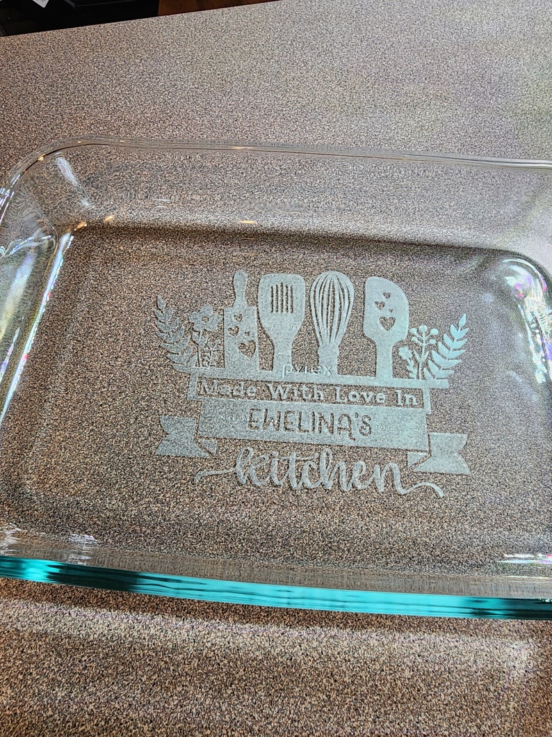 Personalized Etched Pyrex Glass Baking Dish - Etsy