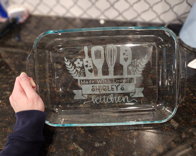 Personalized Etched Pyrex Glass Baking Dish - Etsy
