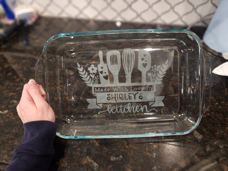 Personalized Etched Pyrex Glass Baking Dish - Etsy