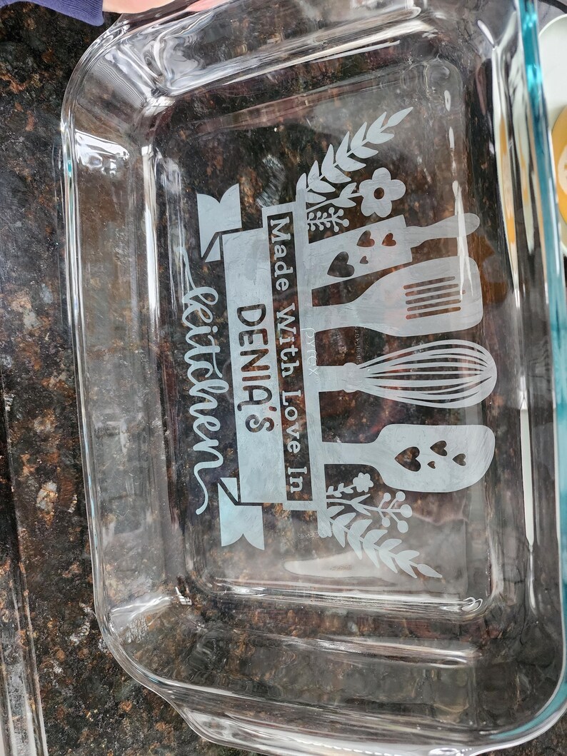 Personalized Etched Pyrex Glass Baking Dish - Etsy