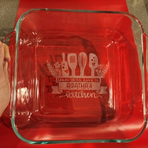 Personalized Etched Pyrex Glass Baking Dish - Etsy
