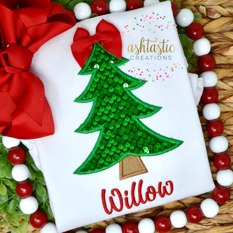 Bow Sequin Christmas Top - Etsy