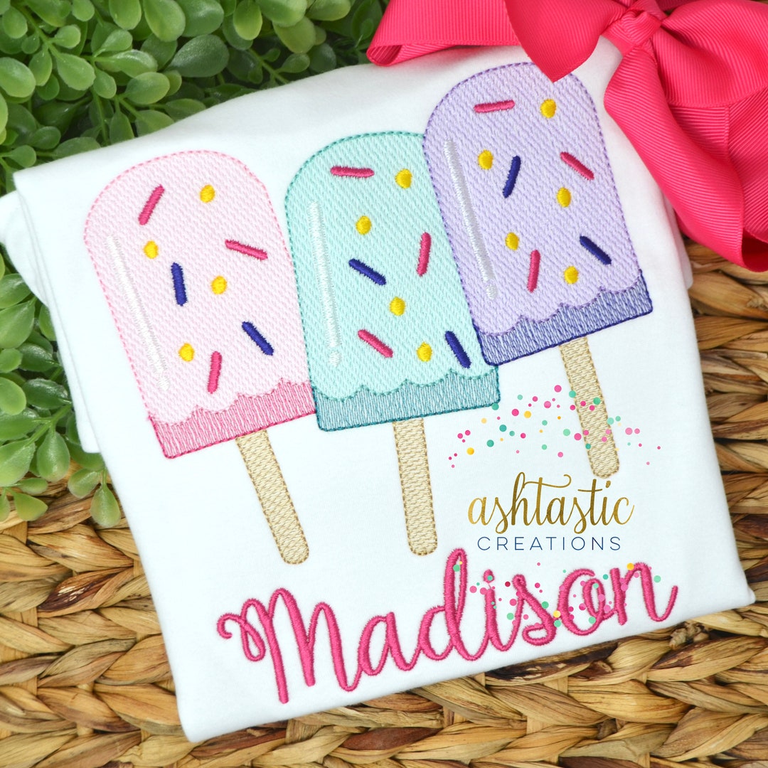 Popsicle Shirt for Girls / Personalized Summer Vacation Shirt ...