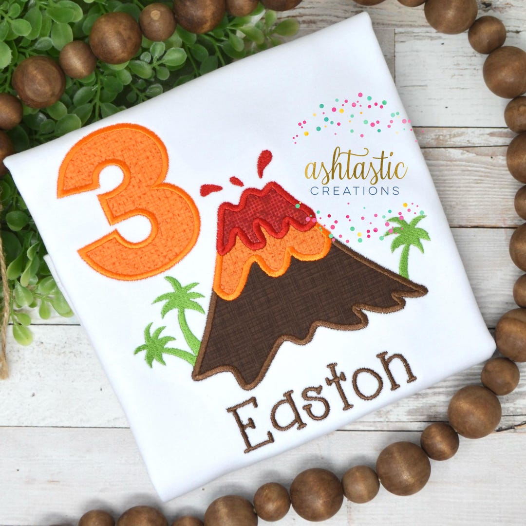 Kids Volcano Birthday Shirt / Numbers 1-9 / Volcano Theme Birthday ...