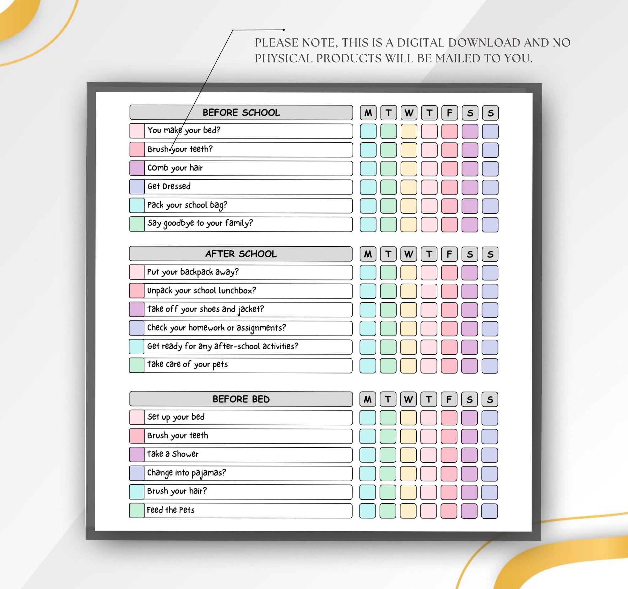 Kids Chore Chart Bundle: Behavior, Rewards, Routines (printable PDF) - Etsy