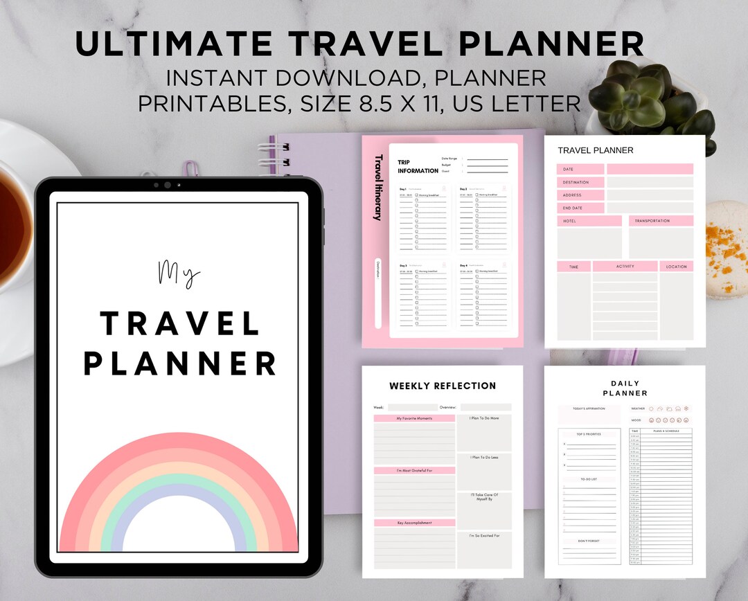 Travel Planner PDF: Minimalist Itinerary, Budget & Packing Organizer - Etsy