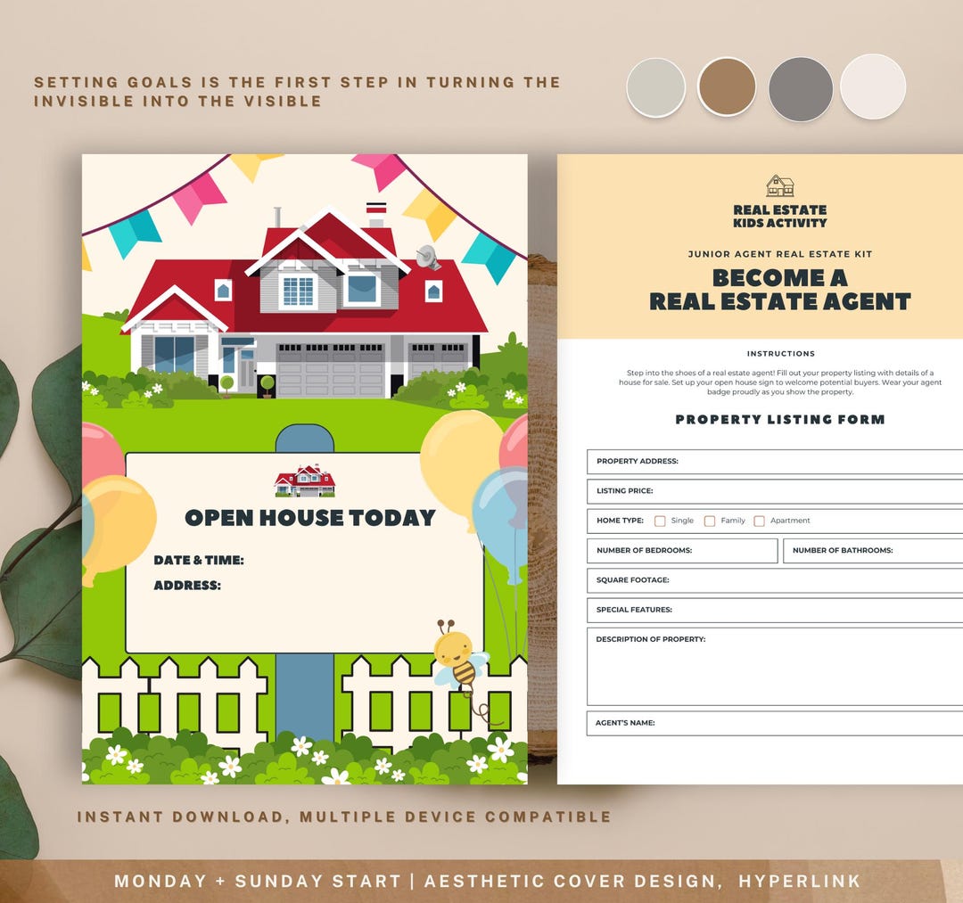 Real Estate Kids Activity Workbook Printable, Fun Educational Coloring ...