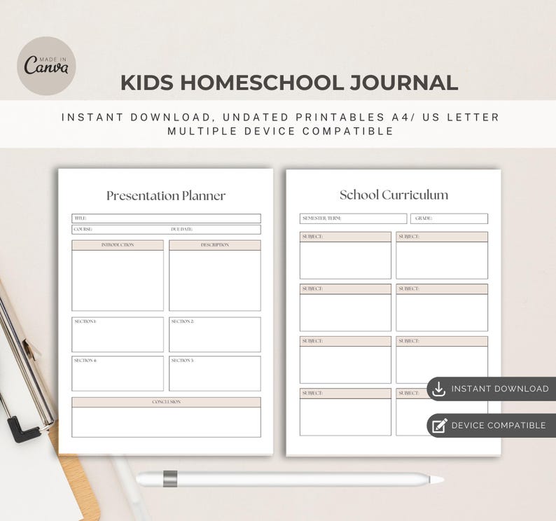 Kids Homeschool Journal, Child Learning Notebook, Student Education ...