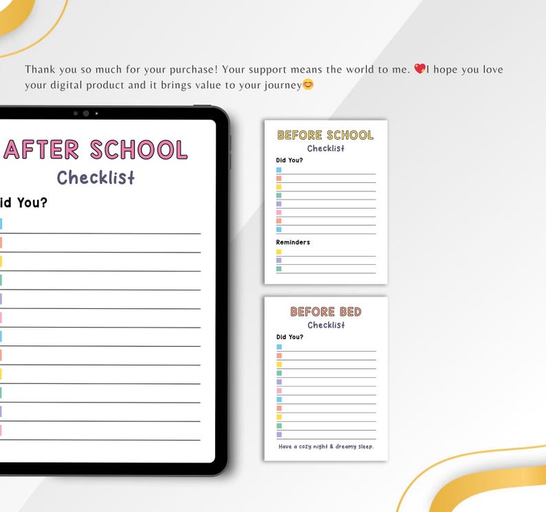 Kids Daily Checklist: Before & After School Routine (canva Template) - Etsy